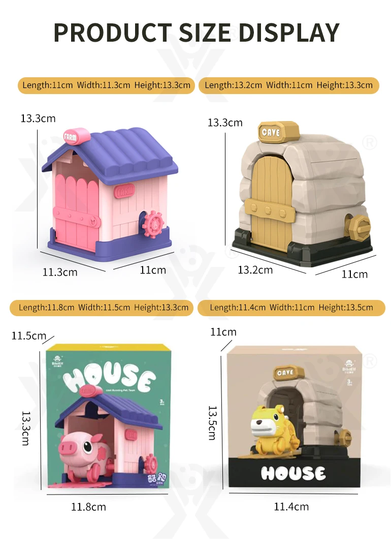 Chengji Plastic Pet House Clockwork Catapult Walking Cartoon Animal Car ...