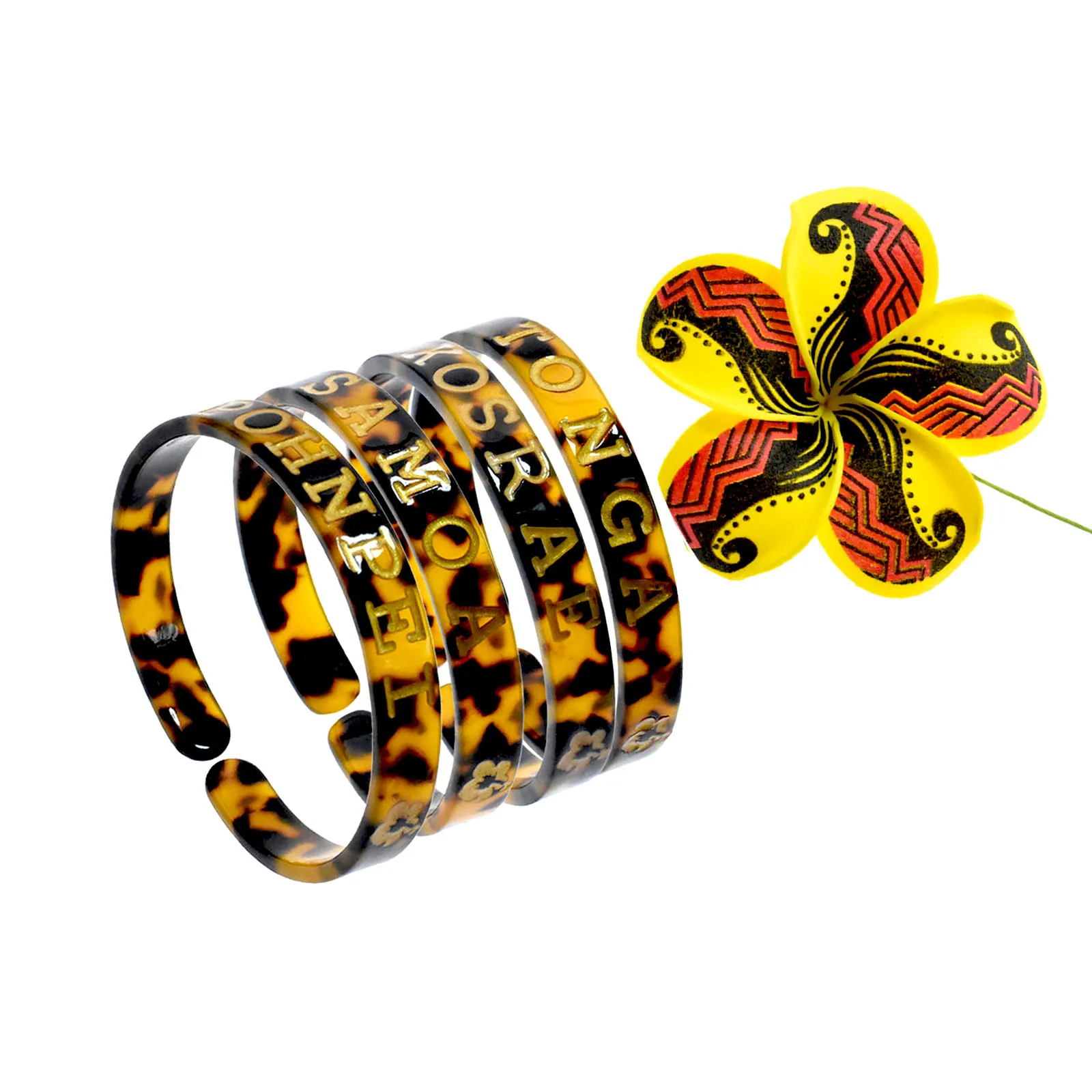 Personalized Carve Epoxy Hawaiian Bangle Bracelet - ODM