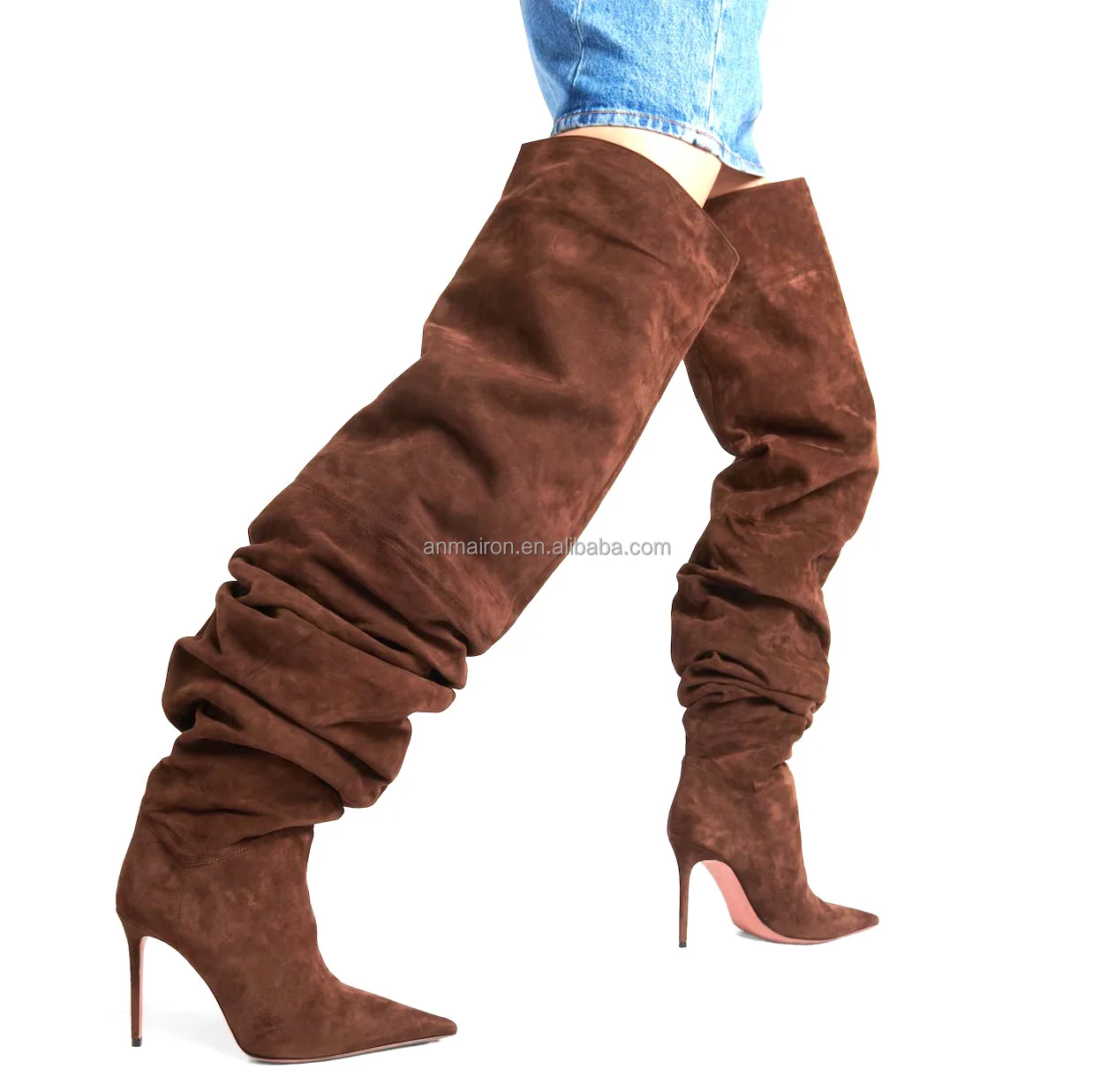 Anmairon Hot Sale Thigh High Wrinkle Upper Women Winter Boots| Alibaba.com