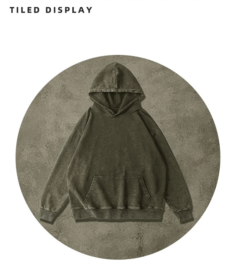 Vintage Do Old Hoodie Print Off Shoulder Loose Men's And Women's Washed ...