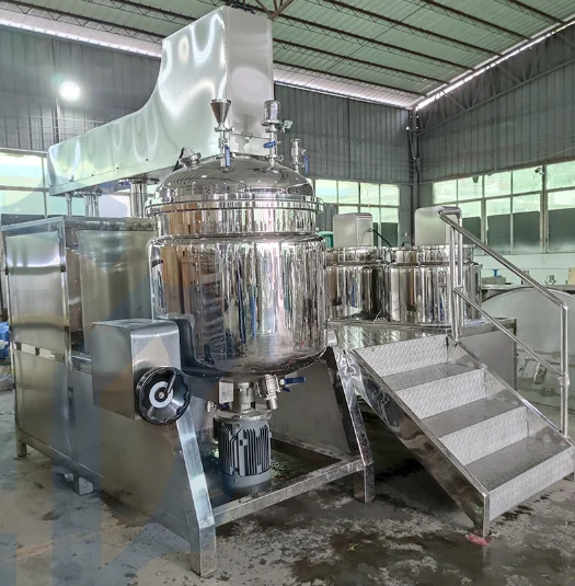 200l 300l Plc Controlled Vacuum Tilting Mixer Homogenizer Heating ...