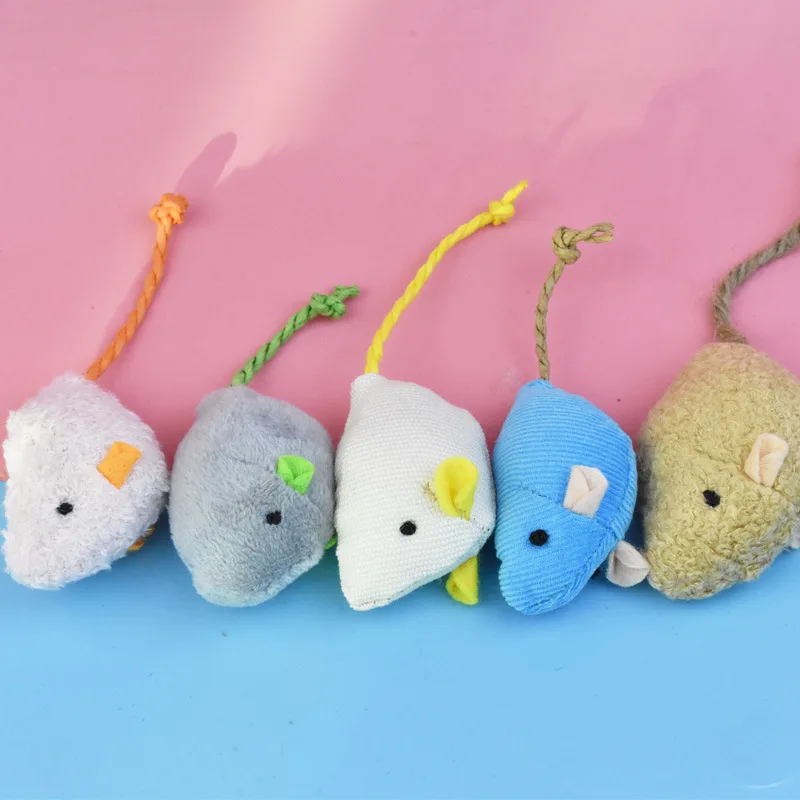 Simulation Plush Mouse And Cat Toy Multi-color Mouse Tease Cat Cat Mint ...