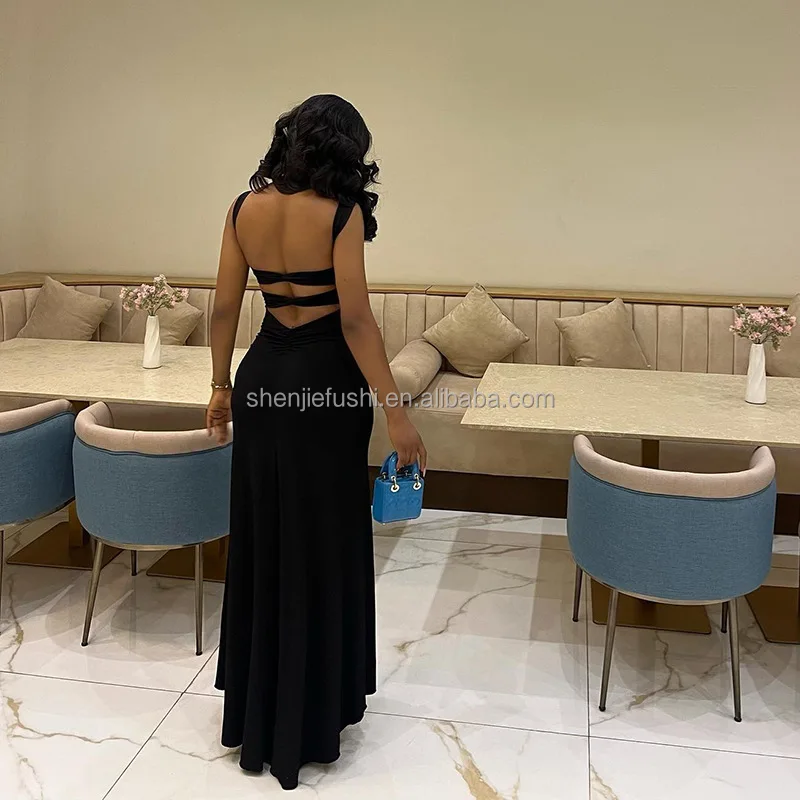 Yy24033 Summer 2024 Party Black Sexy Spicy Girl Long Dress Slim Fit ...