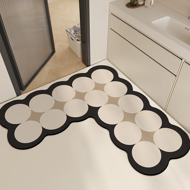 Modern Cream Diatom Mud Floor Mat Non-slip Wind Carpet For Home Easy ...