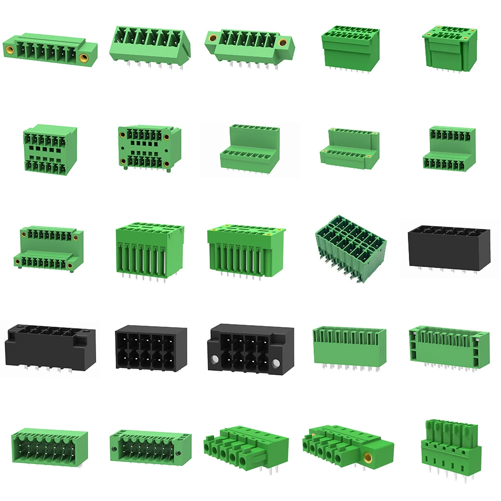 PCB spring terminal blocks screwless connector 2.54mm 5.0mm 5.08mm 2 ...
