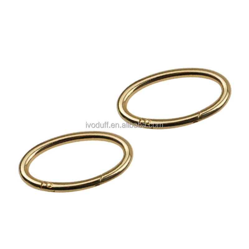 Shiny Bright Metal Spring Ring Oval Shaped Top Quality Press Ring Open ...