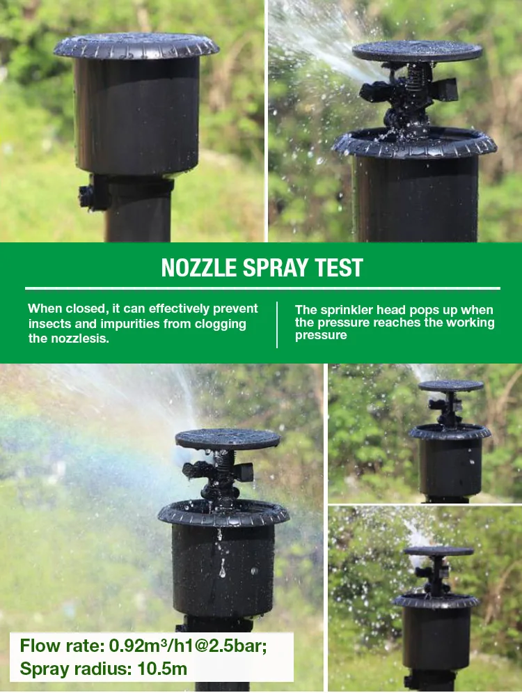 Impulse Pop-up Sprinkler 360 Oscillating 1/2" 3/4" Female Thread Lawn ...