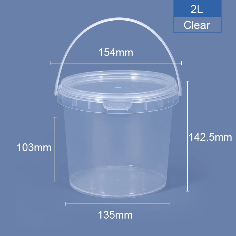 Wholesale Empty Plastic Buckets with Lids - 0.5L to 5L
