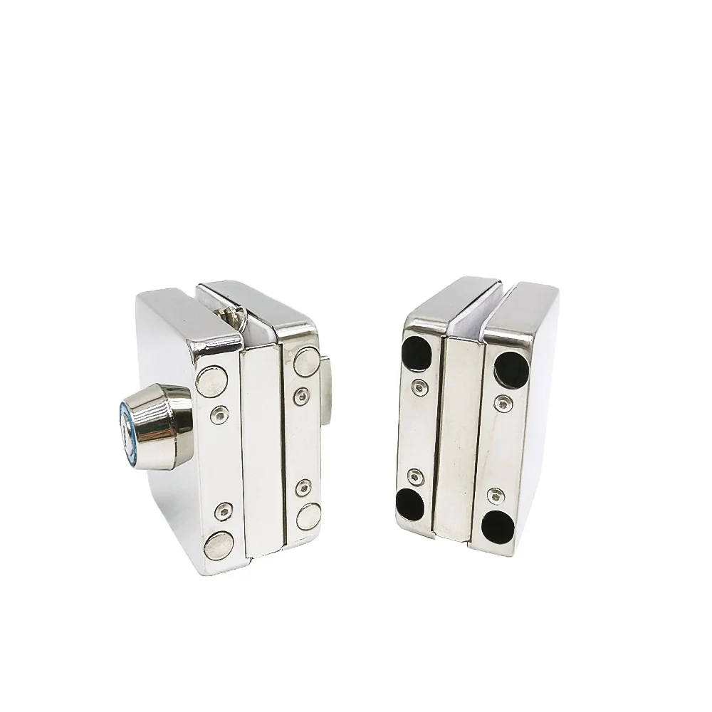 Frameless glass door installation lock double opening tempered glass ...