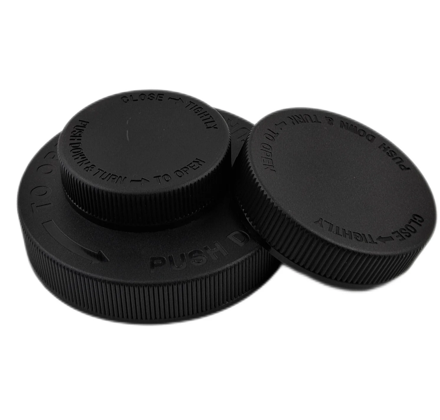 Child Proof Plastic Containers with Push down & Turn Cap