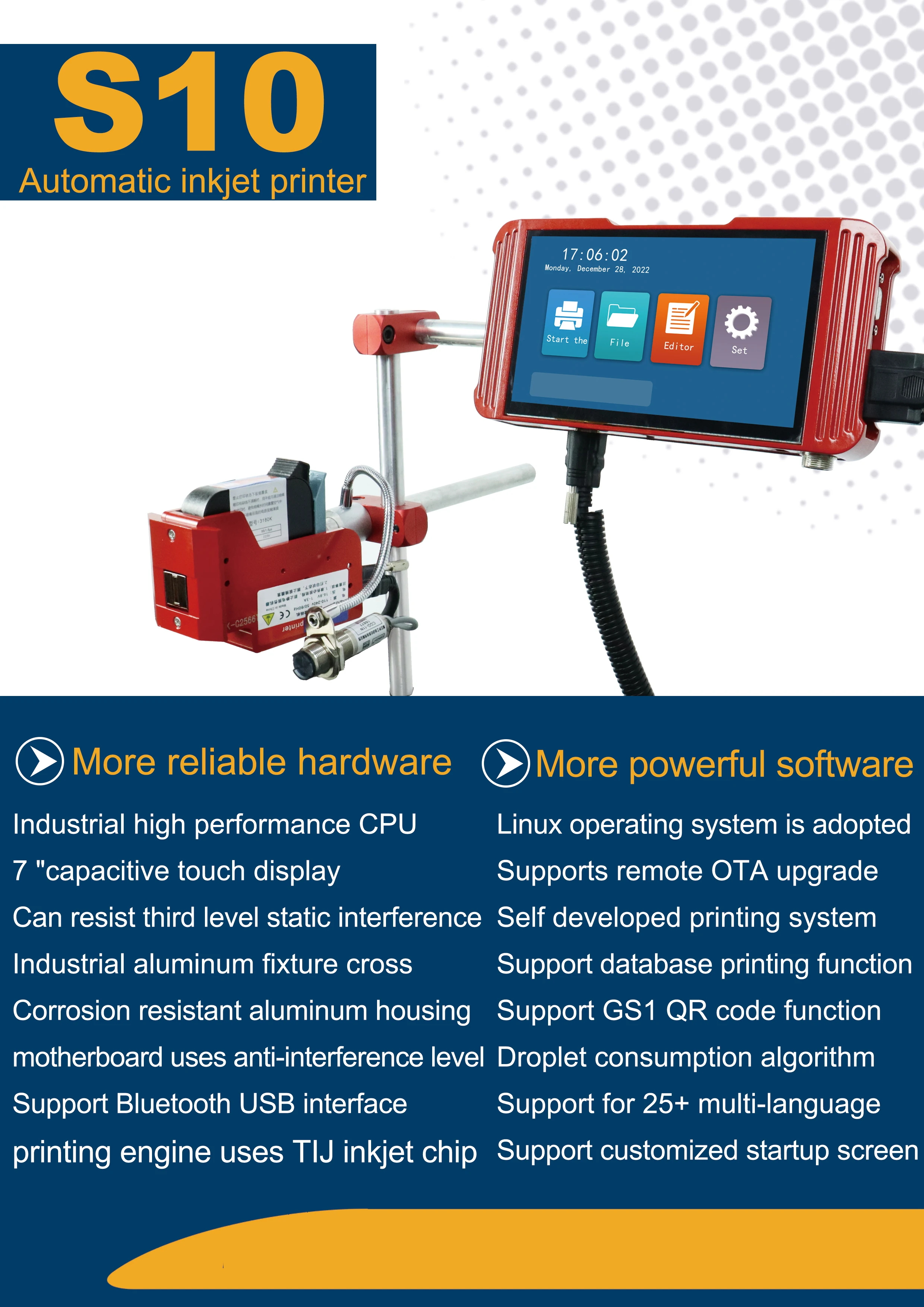 High Resolution Industrial Inkjet Printer Expiry Date Marking Printer ...