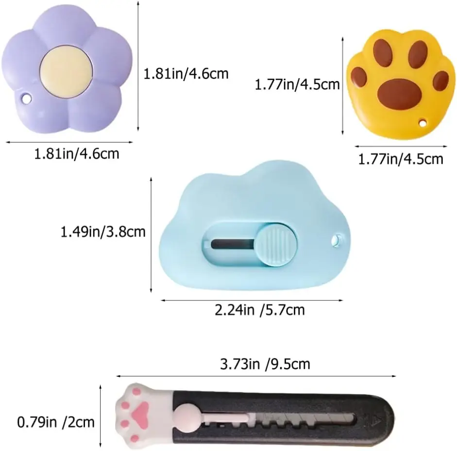 Mini Retractable Utility Knife Cute Retractable Box Cutters For Office ...