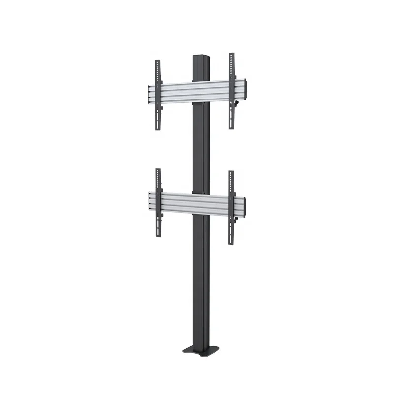 Vertical 1x2 Floor Stand Video Mount with Fix Plate VESA 600X400 mm ...