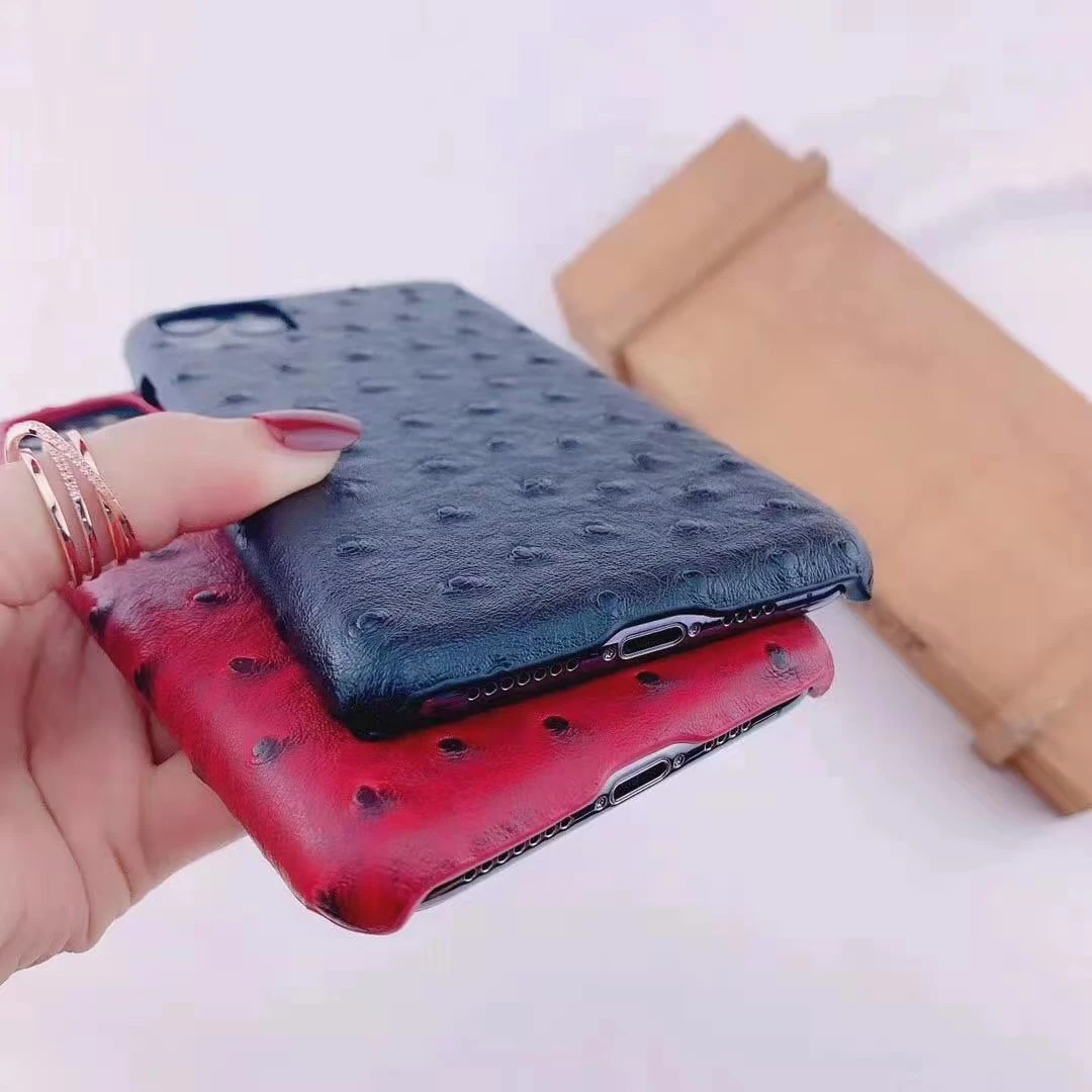 Oem Luxury Personalised Ostrich Leather Cell Phone Cases Cover For ...