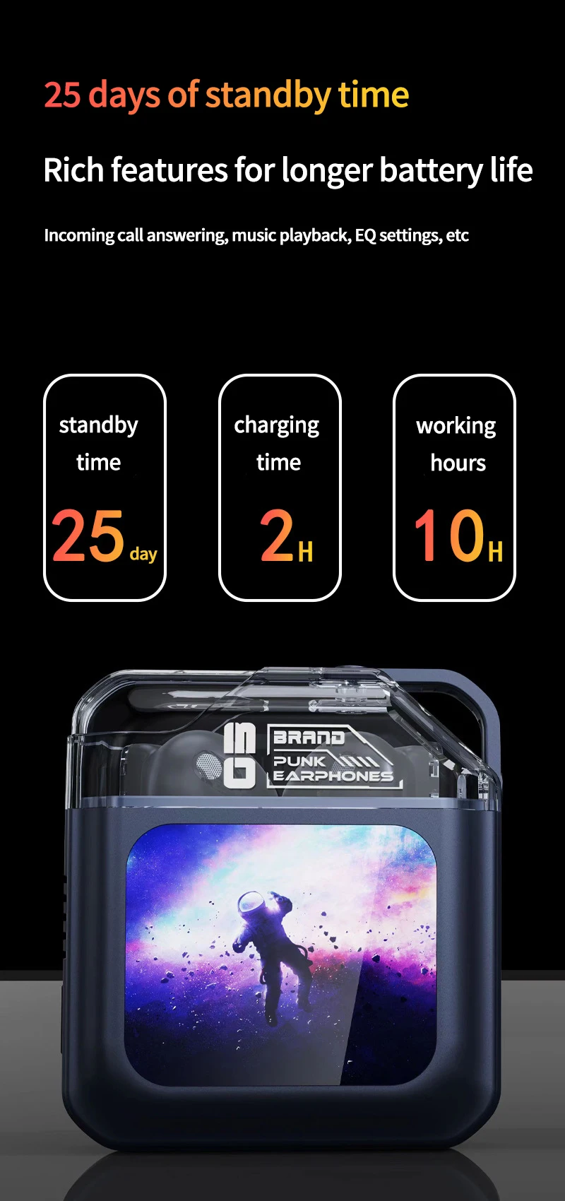 In-ear Headset LED Touch Screen Digital Display BT Headphone
