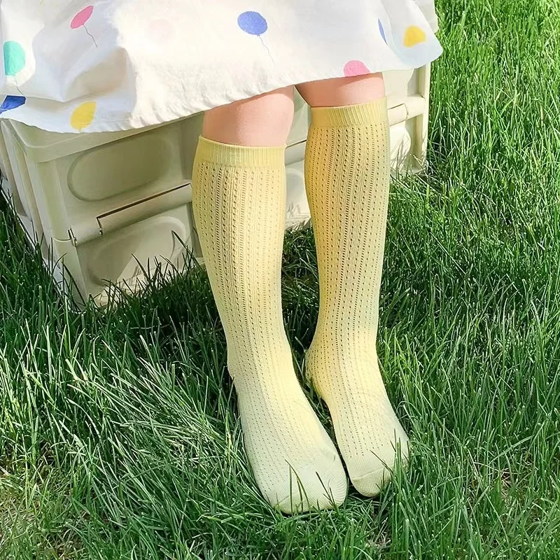 Wholesale High Quality Kids Socks Girls Spring Summer Girls Candy Color ...
