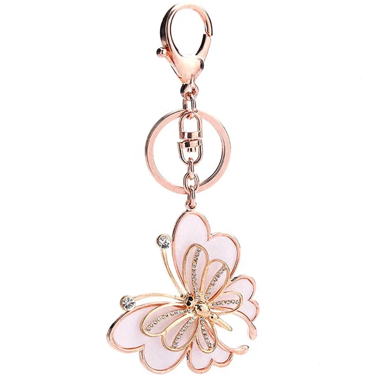 Rose Gold Metal Pink Butterfly Key chains metal key chain free mold key ...