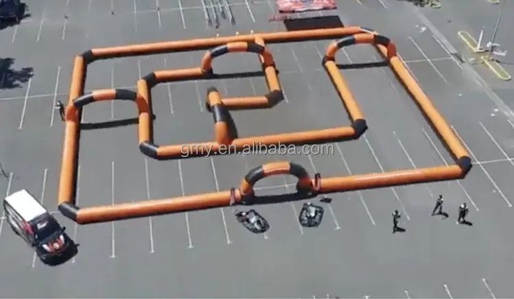 Commercial PVC Electric Race Cars Tracks - Inflatable Go Karting Track