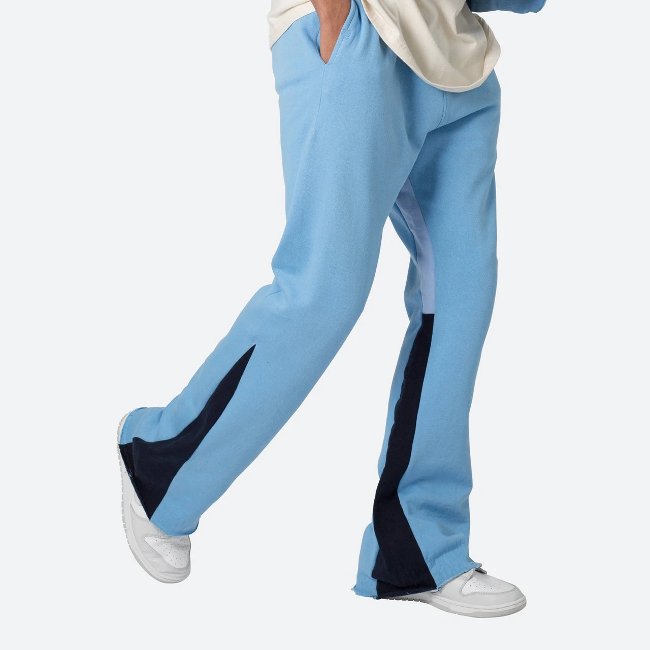 Men's Custom High Quality Casual Flared Jogger Track Pants Patchwork ...