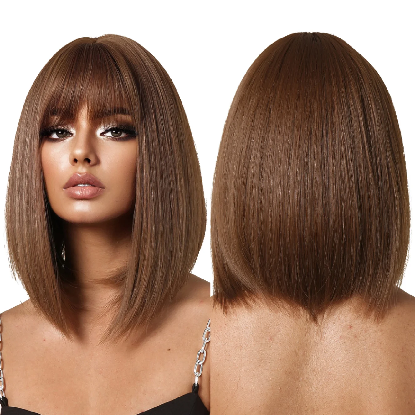 Lady's Golden Gradient Synthetic Fiber Short bob Wig - Durable Heat ...