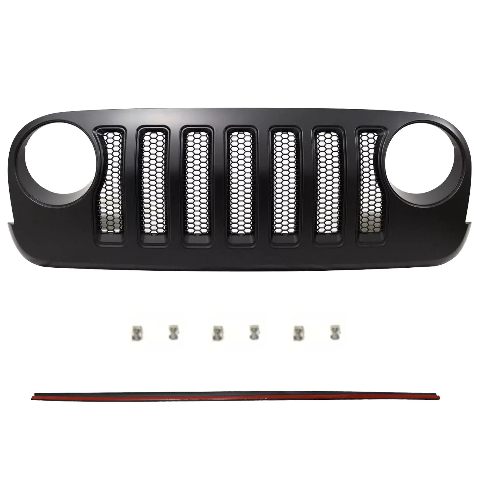 ABS Front Grill Bumper Mesh Grille for Jeep Wrangler JK 2007-2017 ...