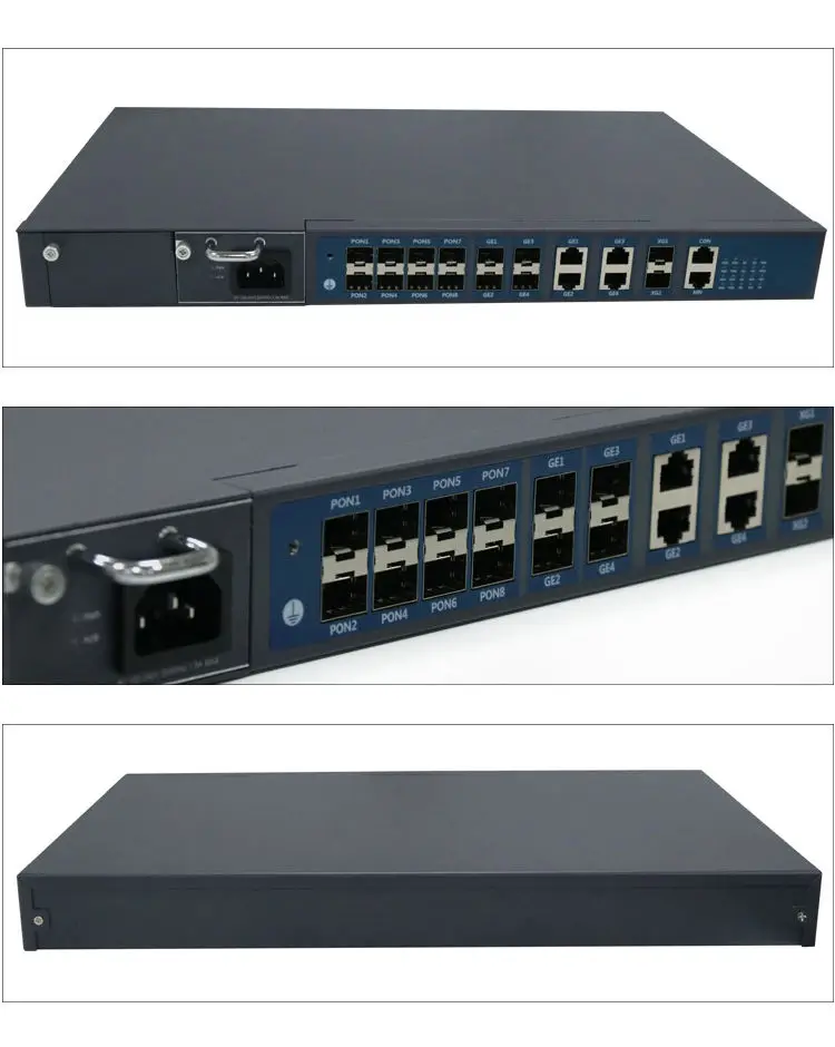 Fiber Optic Telecommunication 8 PON GPON OLT SFP connect with Splitter ...