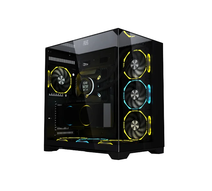 New Design Gaming Computer Case With 3 Tempered Glass Panel High End Pc ...