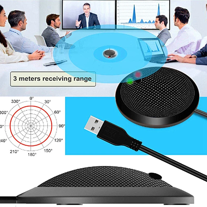 Conference Usb Microphone,Omnidirectional Condenser Pc Microphone With ...