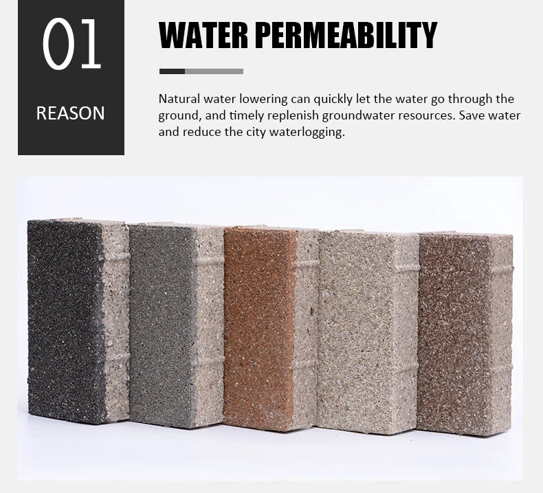 Eco-friendly Ceramic Water Permeable Brick Non Slipping High Strength ...