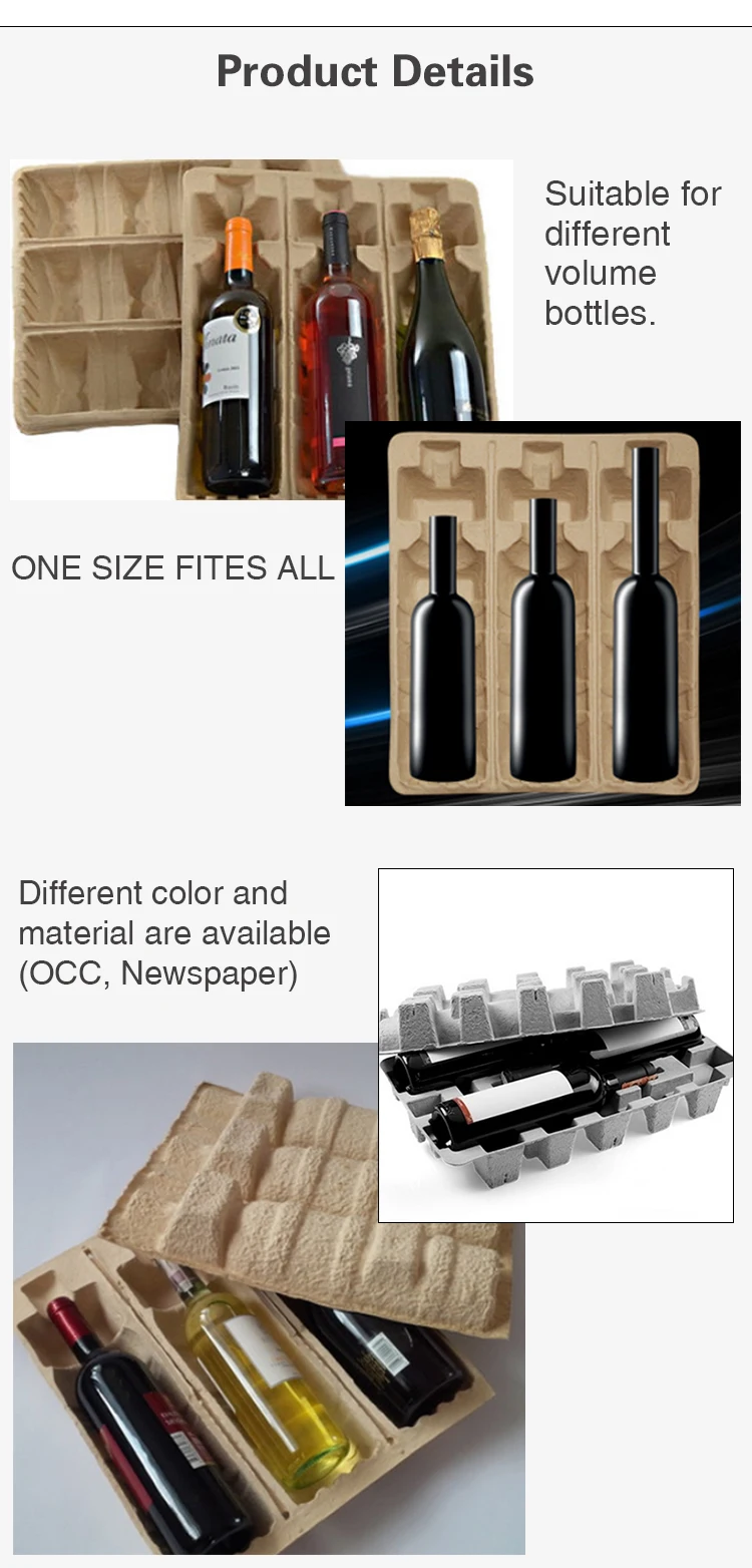 Customized Moisture-proof Molded Pulp Wine Shipper 3 Pack/multipack ...
