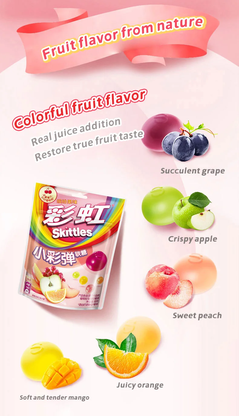 Wholesale Skittless 50g Fruit Flavor Candy Exotic Snacks - Buy Chewy ...