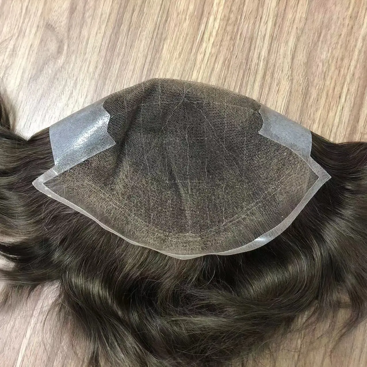 High Quality Q6 Natural Hairline Indian Remy Hair 8x10 Size Hair Piece Swiss Lace Front Bleached ...