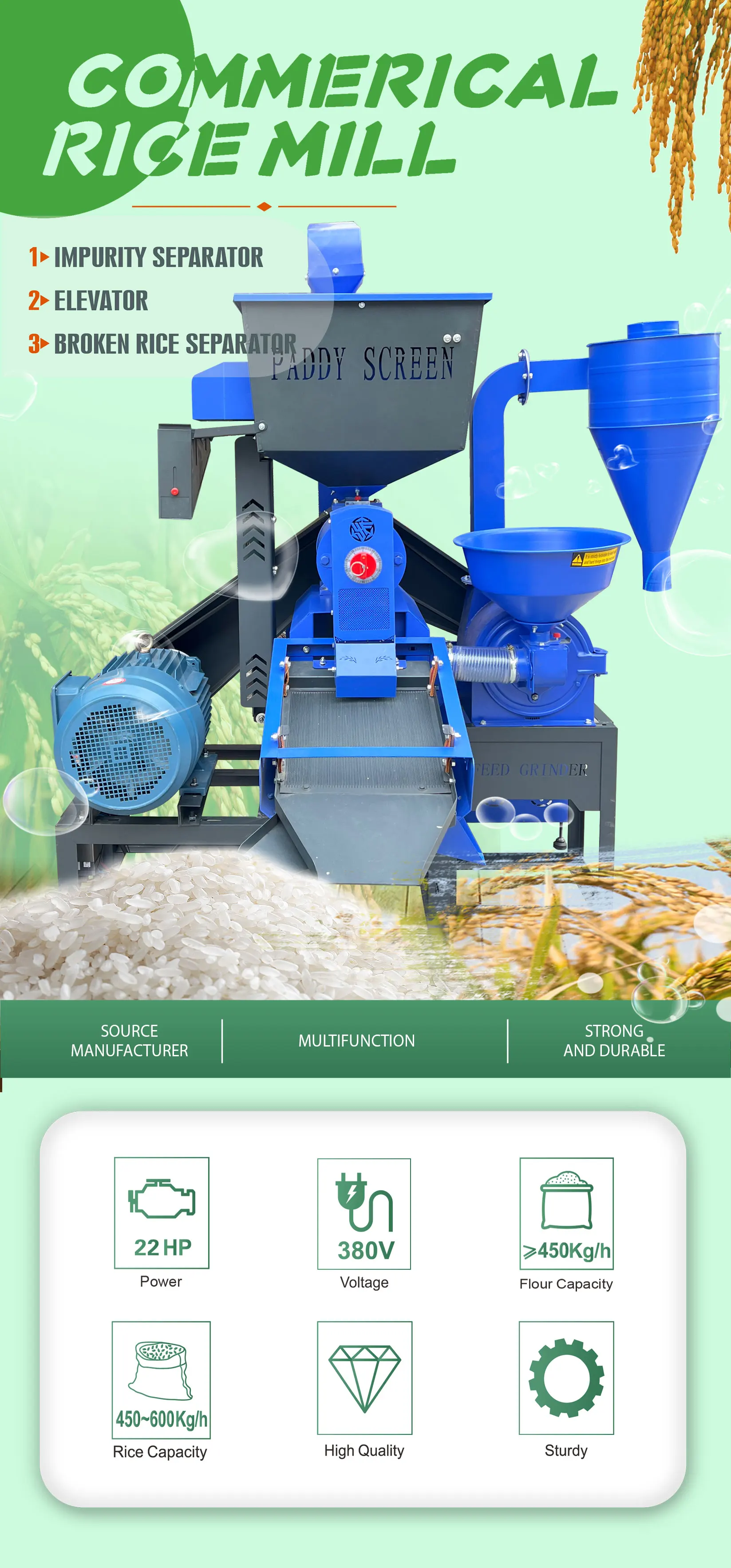 High Efficiency Rice Milling Machine by Backbone Machinery