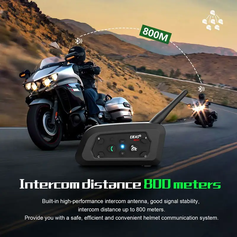 Ejeas V6 Pro Full Duplex Intercom Helmets Bluetooth Intercomunicador ...