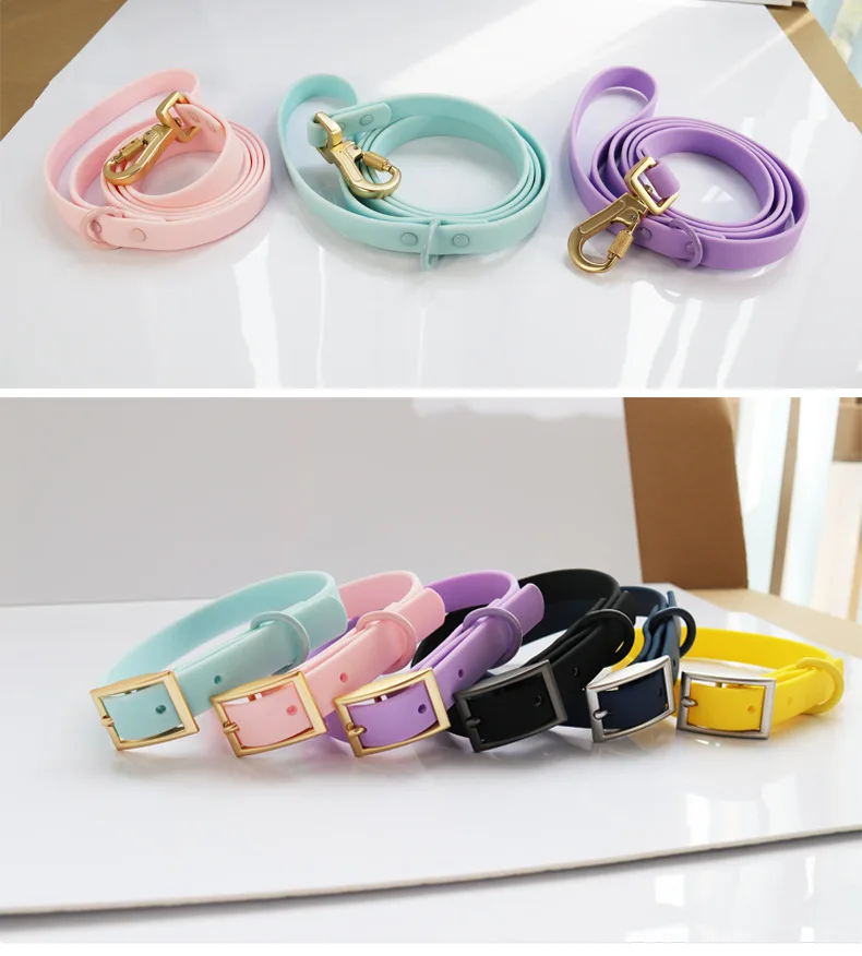 Custom Luxury Rubber Silicone Coated Pvc Webbing Dog Collar And Lead ...