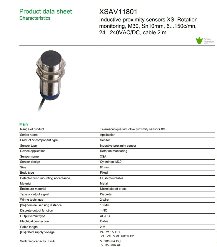 Schneider- Inductive Proximity Switch Xsav11801 Sensor - Buy Schneider ...