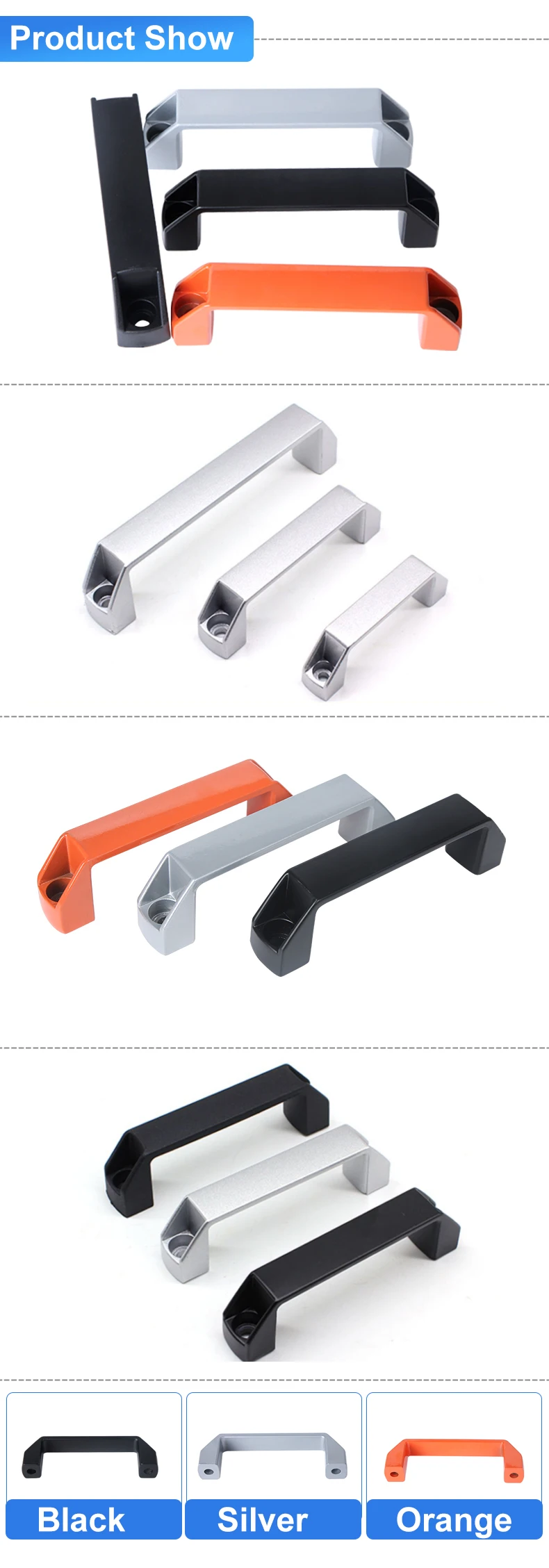 White Silver Aluminum Alloy Pull Handles for Machine Tools