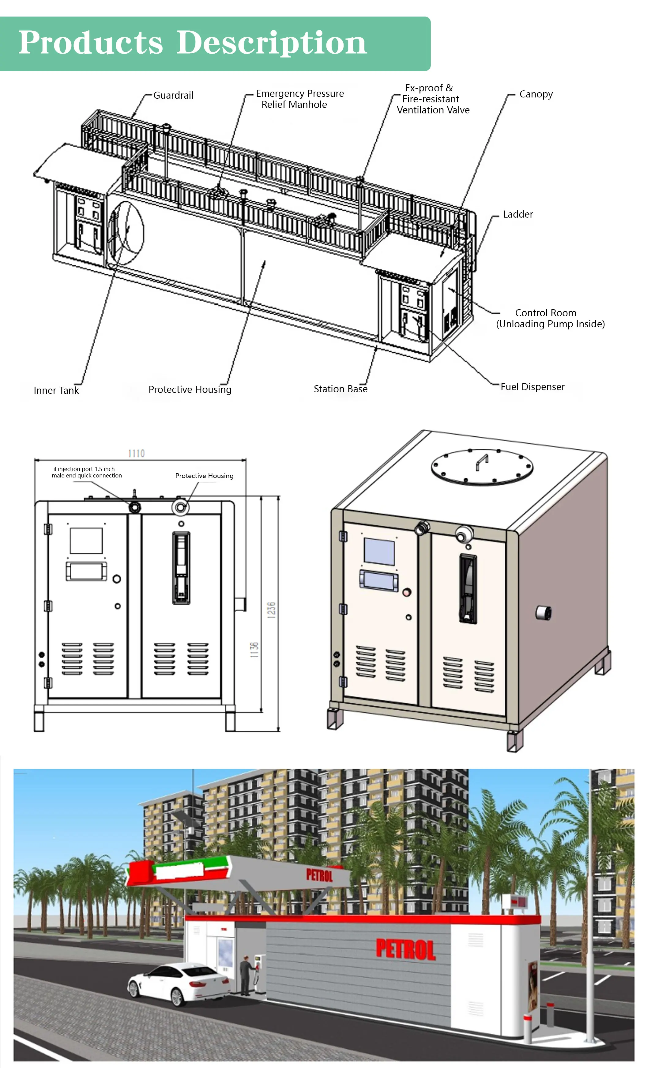 Portable 20ft 40ft Container Skid Tank Diesel Service Filling Station ...