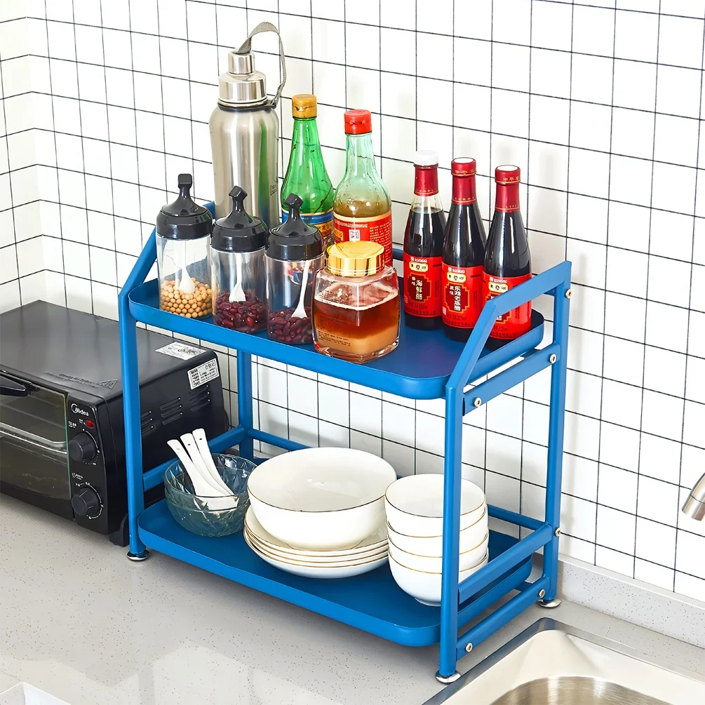 Baoyouni Double Metal Countertop Rack Open Desktop Storage Display ...