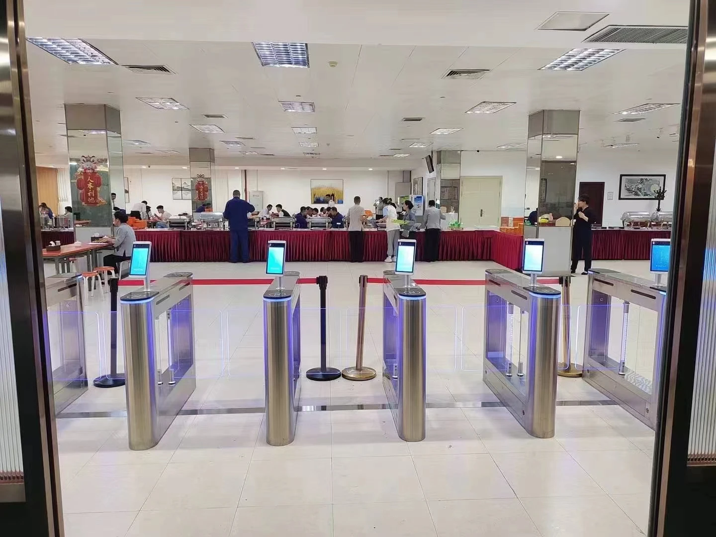 Office Building Entrance Attendance Security Access Control Gate Face ...
