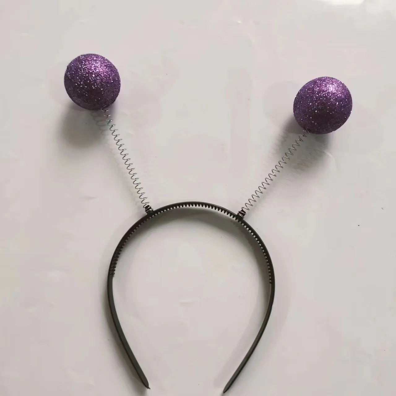 Alien Headband Boppers - Shiny Silver Foam Ball Accessories