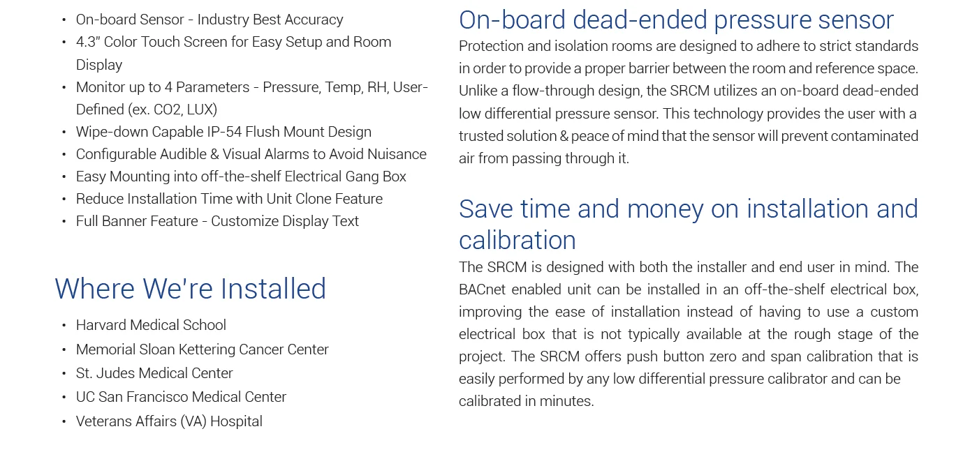 Setra pressure sensor Room Condition Monitor Model SRCM| Alibaba.com