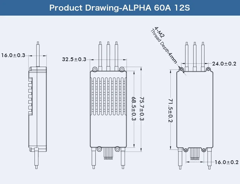 T-motor Alpha 40a 6s Lv Power Dedicated Brushless Esc Speed Controller ...