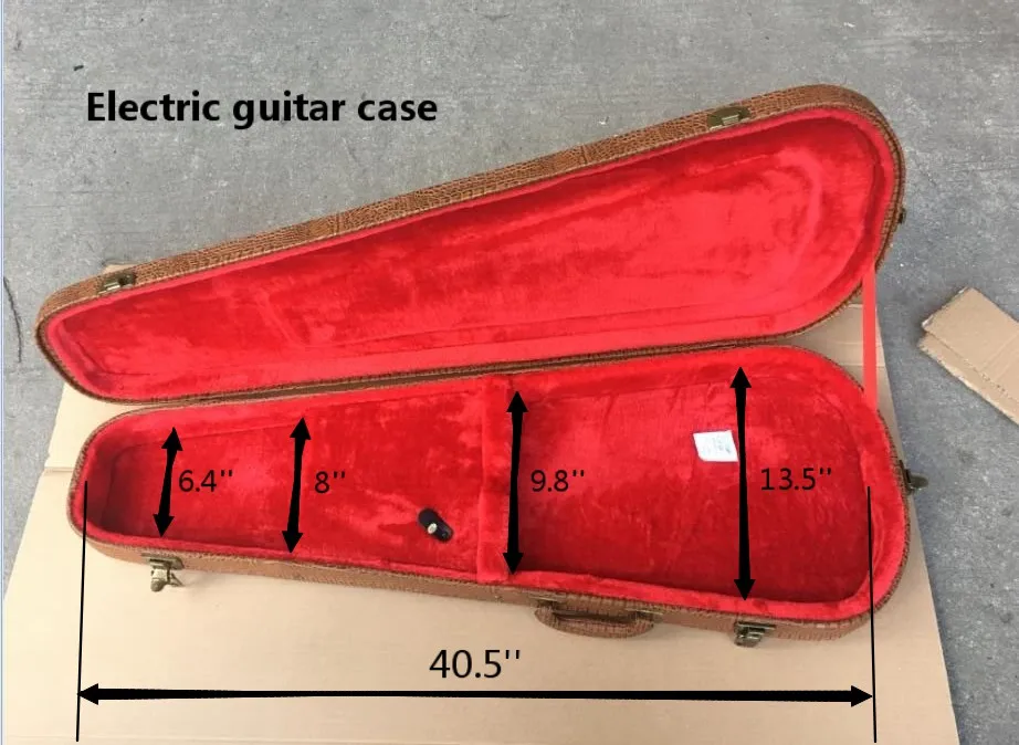Custom Teardrop Wooden Case for Electric Guitar Musical Instrument Hard ...
