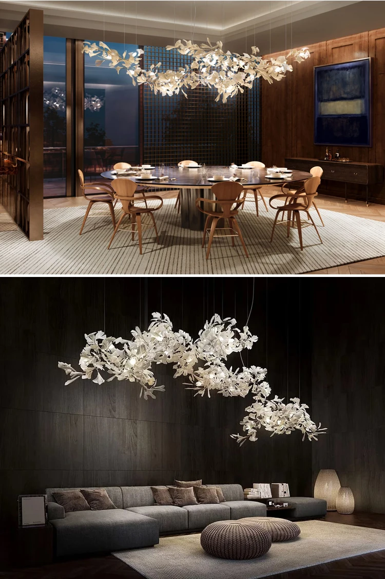 Customized Modern Hotel Lobby Villa Stair Leaf Restaurant Decoration ...