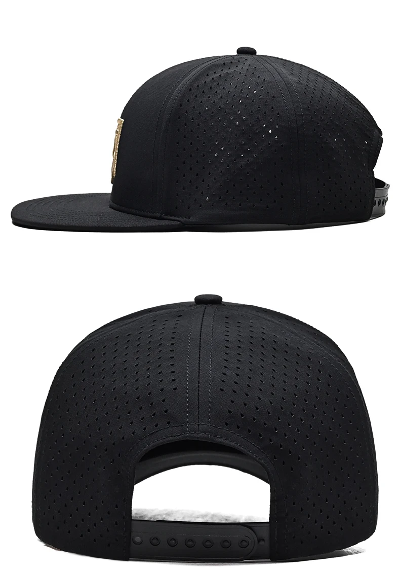 Wholesale Custom 6 Panel Embroidered Logo Caps Laser-cut Perforated Hip ...