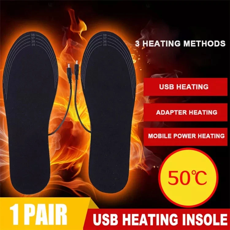 Usb Rechargeable Battery Heated Insoles Winter Insoles Feet Heating ...