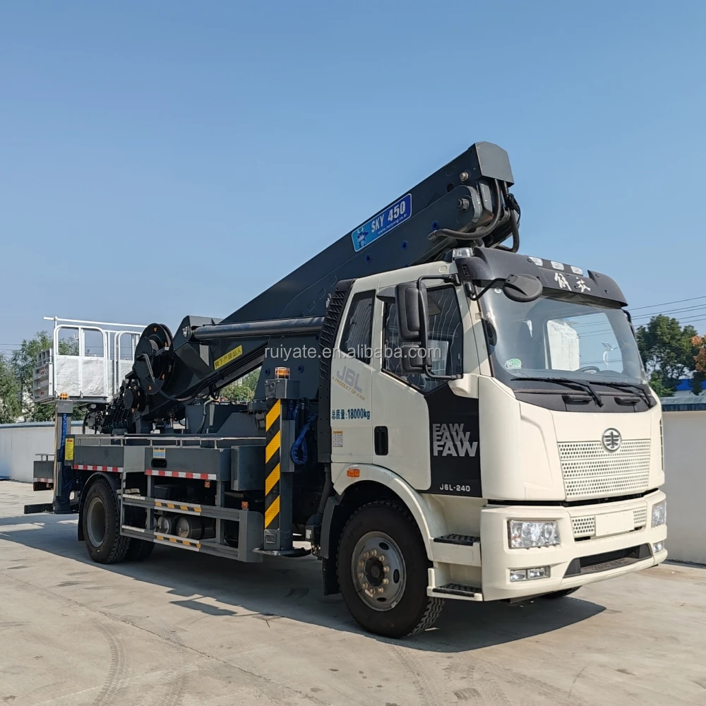 Faw 45m Telescopic Boom Bucket Manlift Truck Aerial Work Platform Truck ...