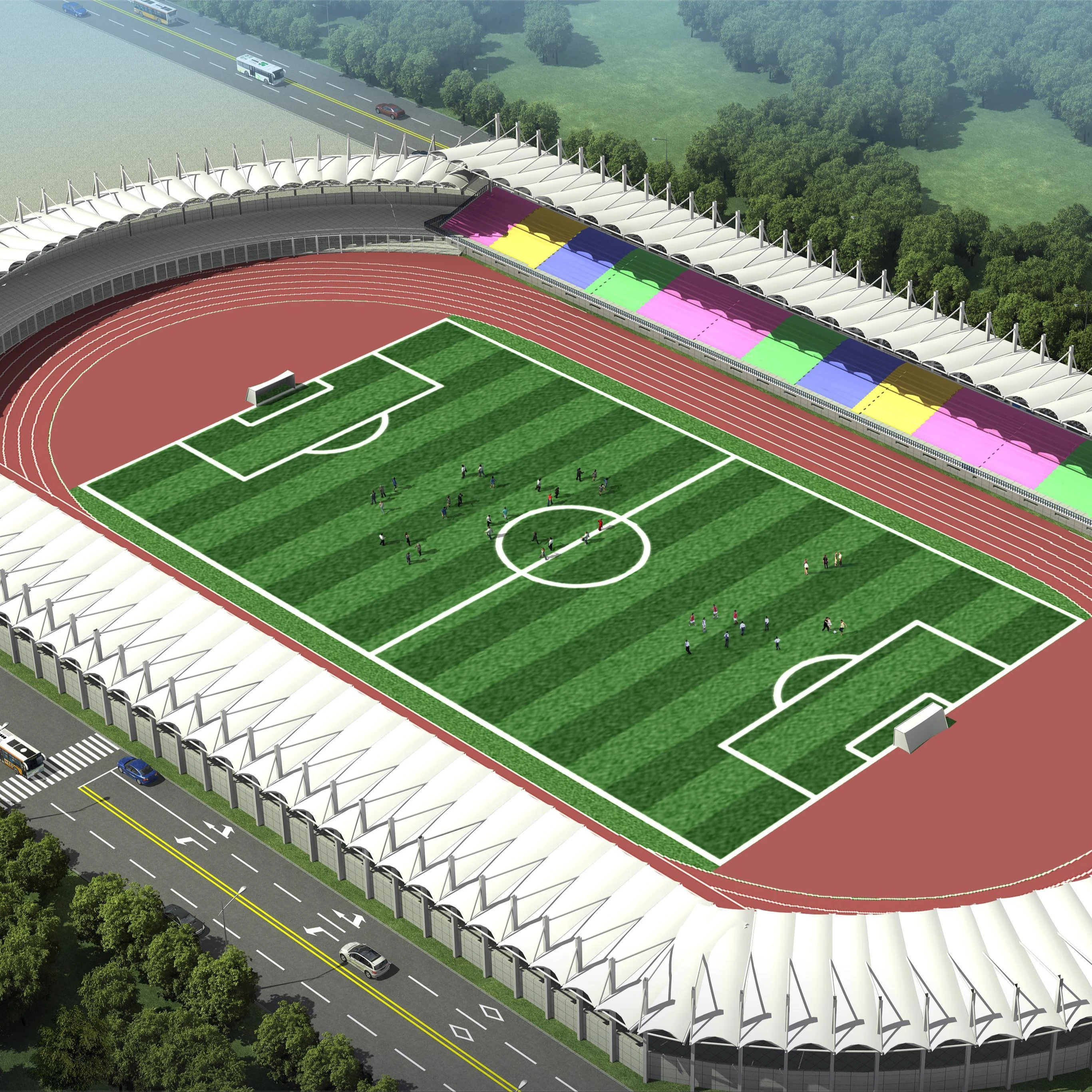 Steel space frame structure football stadium| Alibaba.com