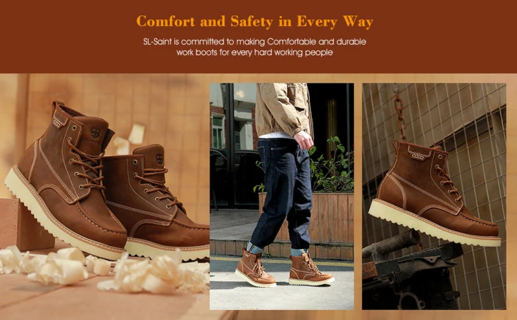 Men's Industrial Work Boots with Low Temperature Hot Melting Made of ...